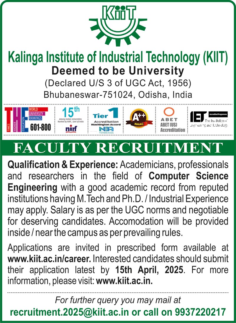 KIIT Careers - Job Openings at KIIT - KIIT Deemed to be University